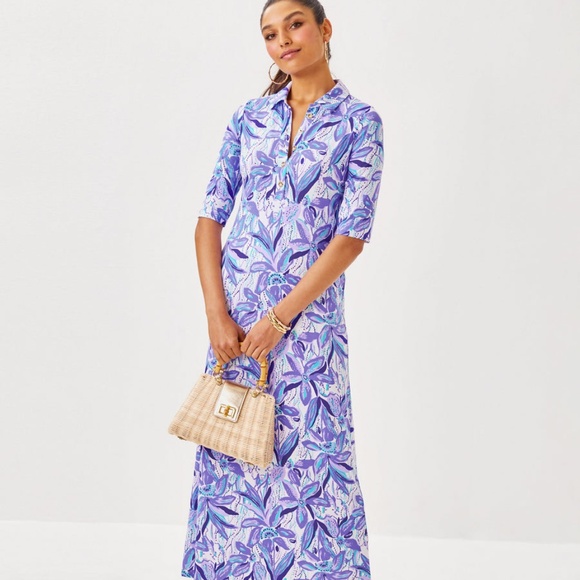 Lilly Pulitzer | Dresses | Nwot Lilly Pulitzer Berkely Maxi Dress Tropically Purple Elephant In ...